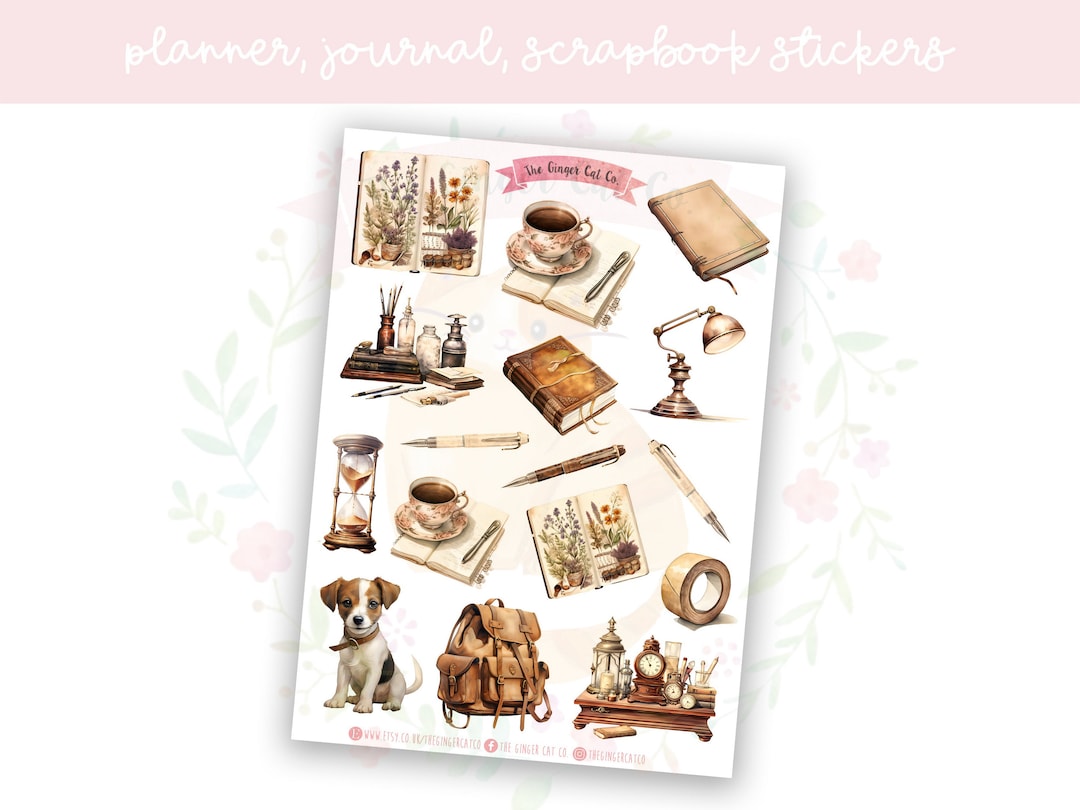 Vintage Planner Planner Sticker Sheet Set 1 | Decorative Stickers ...