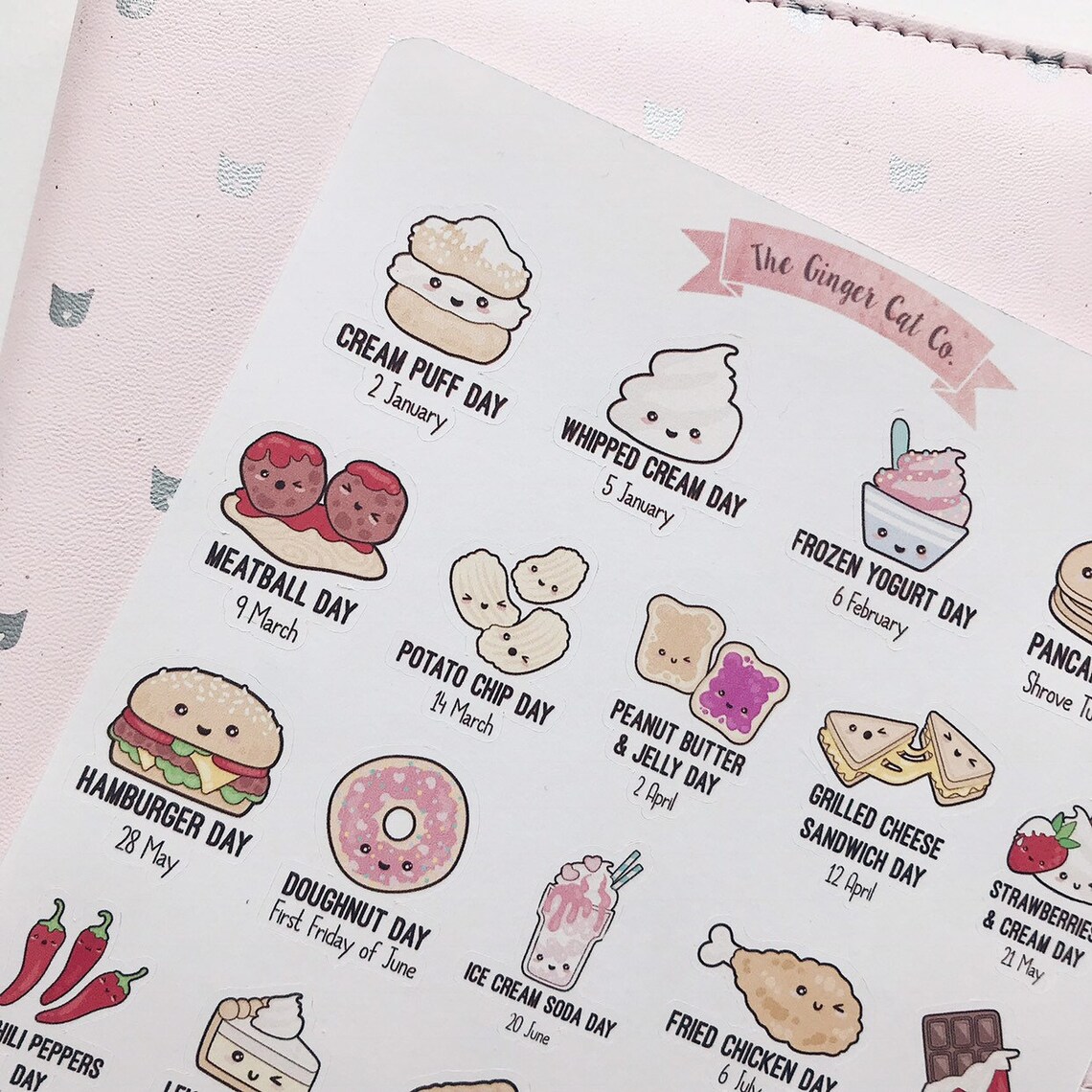 Annual Cute Food Holidays Planner Journaling Scrapbook - Etsy UK