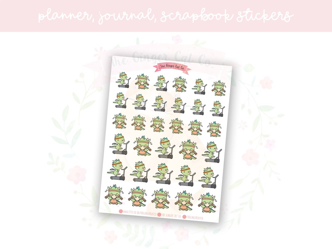 Draco the Dragon Does Exercise Planner, Journaling, Scrapbook Stickers ...