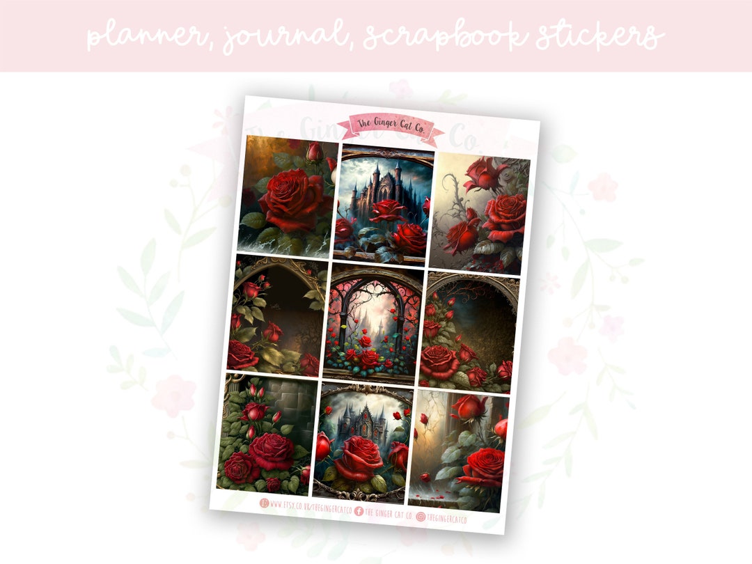 Gothic Red Roses Full Boxes Decorative Journal, Scrapbook, Planner ...