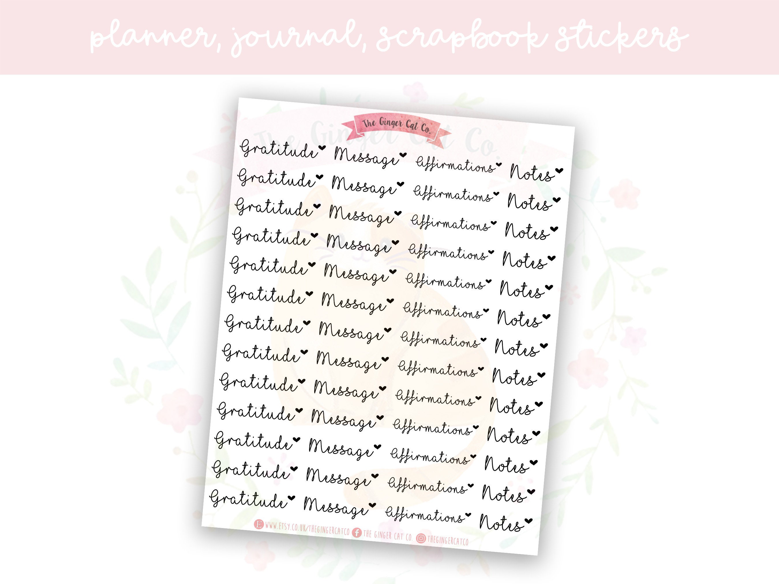 Script stickers Notes stickers Planner stickers Bullet Journal ...