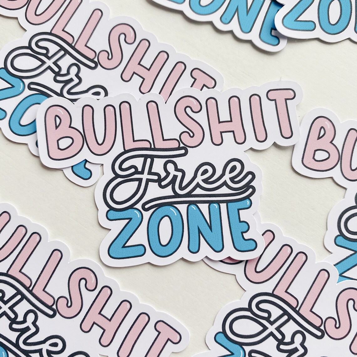 No Bullshit Zone Vinyl Sticker - Etsy