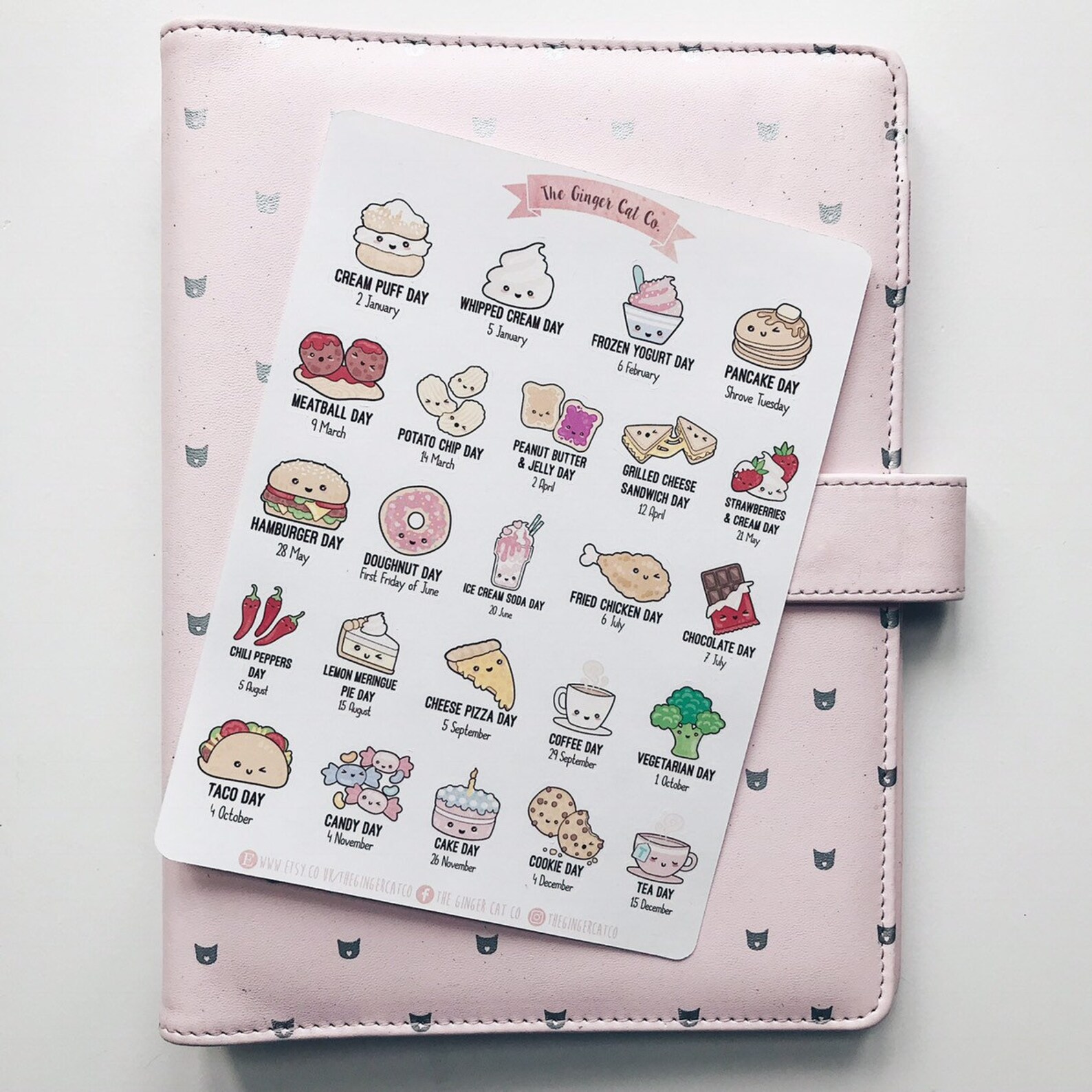 Annual Cute Food Holidays Planner Journaling Scrapbook - Etsy UK