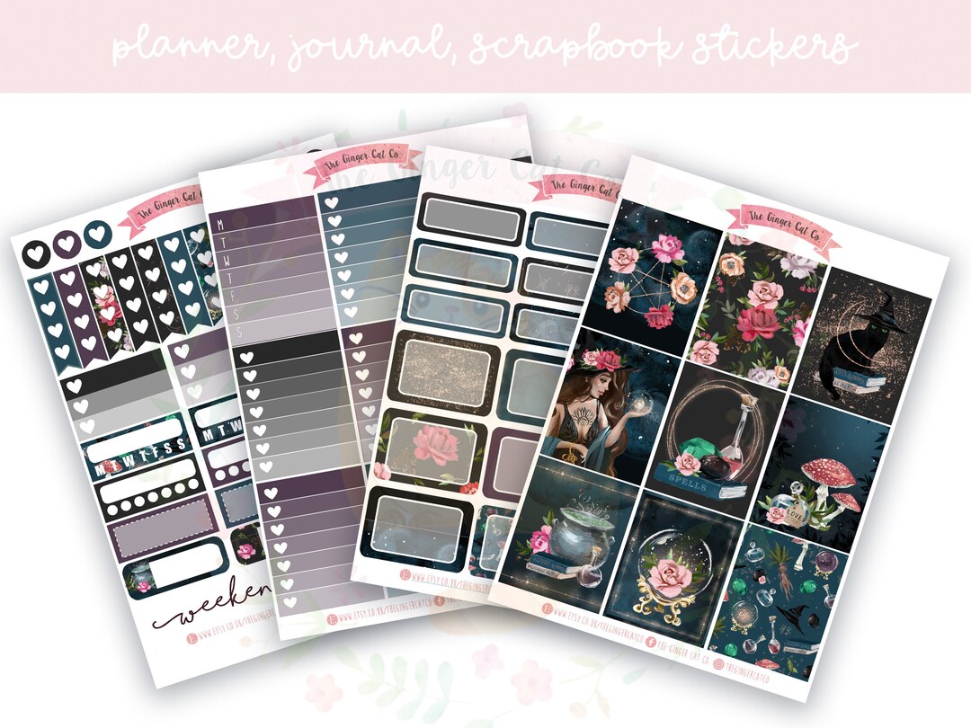 A La Carte Such A Witch Planner Sticker Kit, Vertical Planner ...