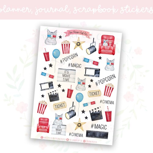 Movie Night Digital Planner Stickers Goodnotes Stickers - Etsy