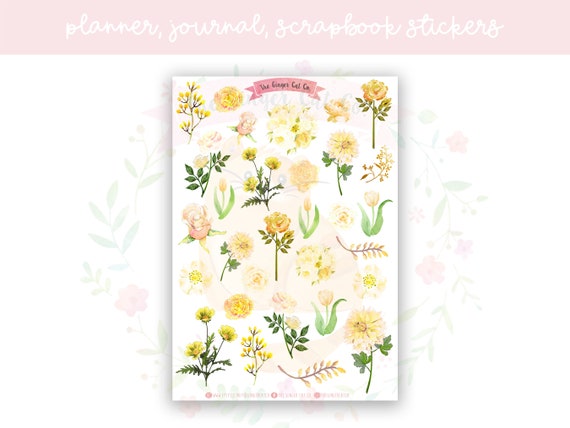 Yellow Flowers Decorative Planner Journaling Scrapbook - Etsy