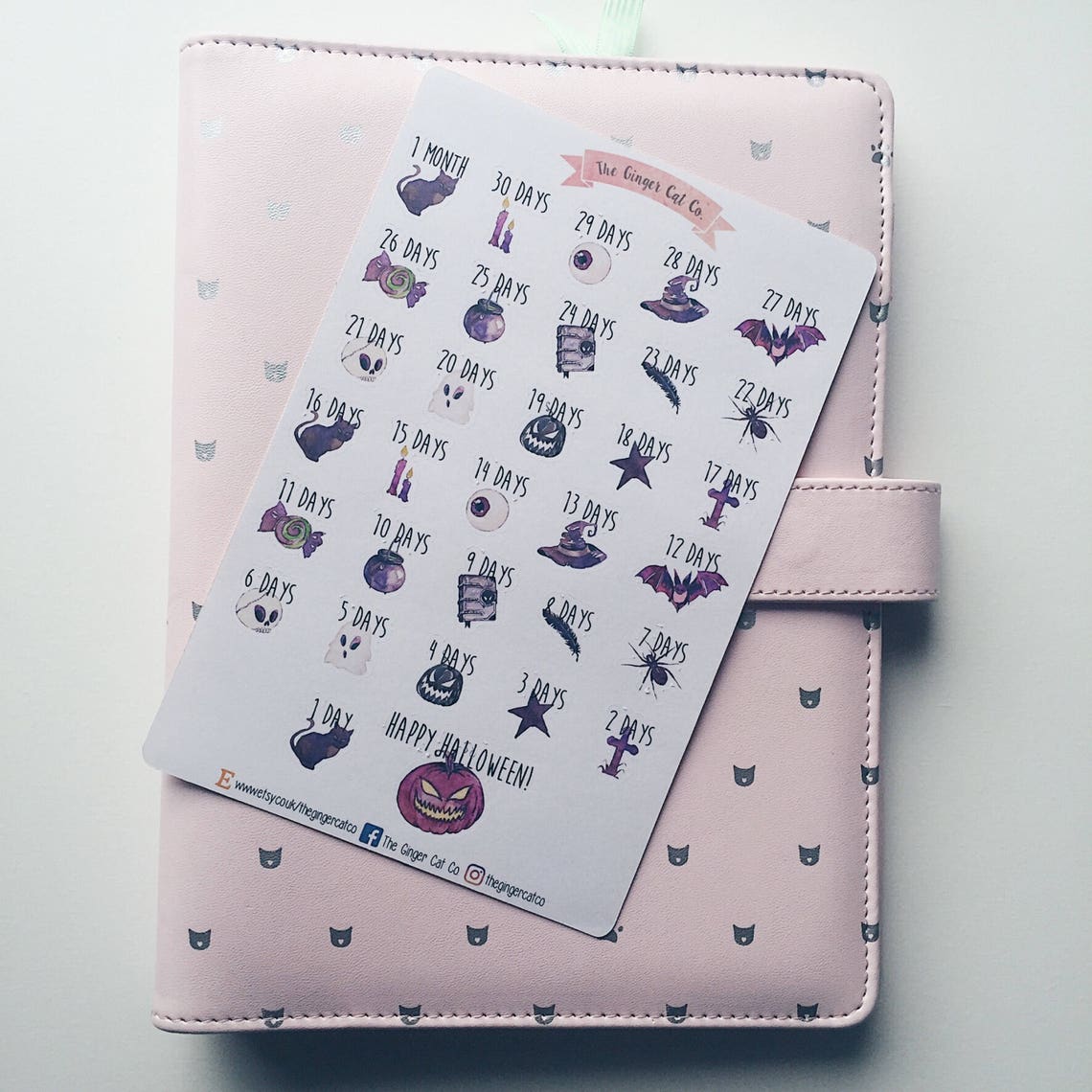 Halloween Witch Countdown Planner Journaling Scrapbook - Etsy