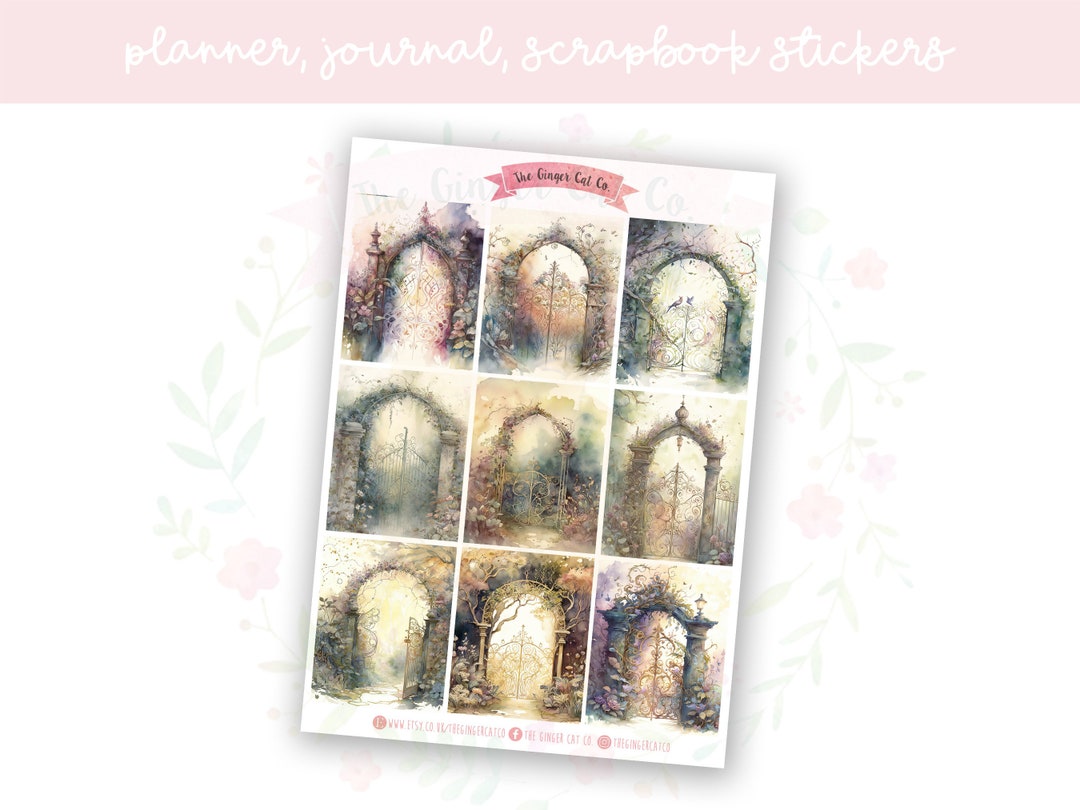 Floral Gate Full Boxes Decorative Journal, Scrapbook, Planner Stickers ...