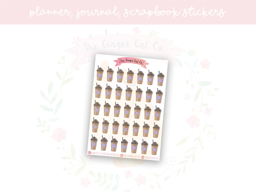 Frappe / Iced Coffee Planner Sticker Sheet | Decorative Stickers ...