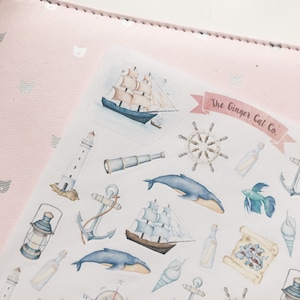 Watercolour Nautical Decorative Planner, Journaling, Scrapbook Stickers ...
