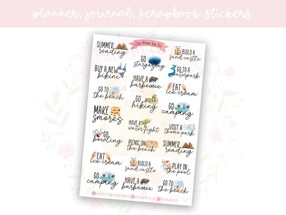 Summer Bucket List Script Decorative Journal Scrapbook - Etsy