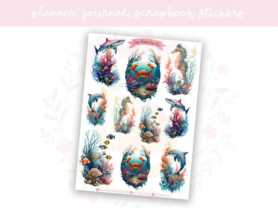 Coral Reef Set 2 Decorative Journal, Scrapbook, Planner Stickers - Etsy