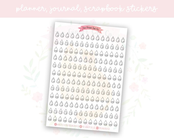 Shark Week Planner Stickers, Printed Stickers, Period Tracker Stickers ...