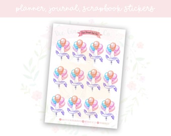 18 Cute Birthday Balloon Planner Stickers - Etsy