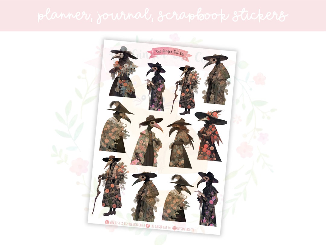 Plague Doctor Set 2 Planner Sticker Sheet | Decorative Stickers ...