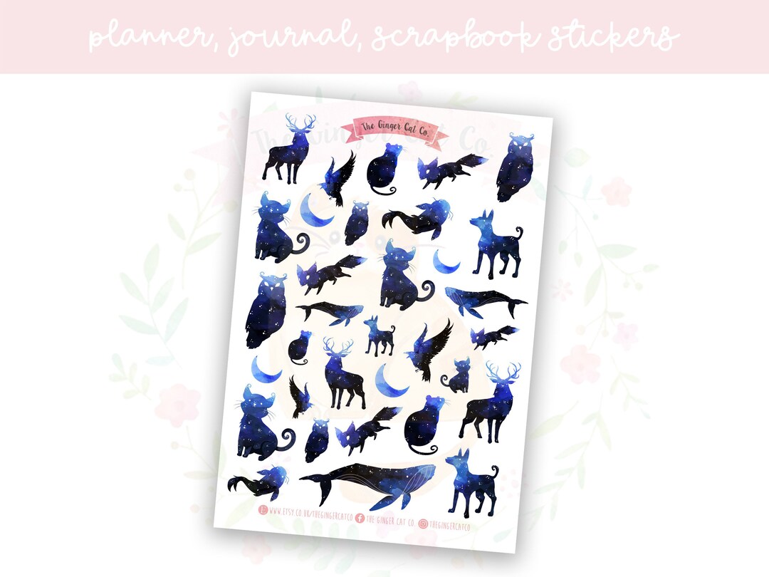 Celestial Animals Planner Sticker Sheet | Decorative Stickers | Journal ...