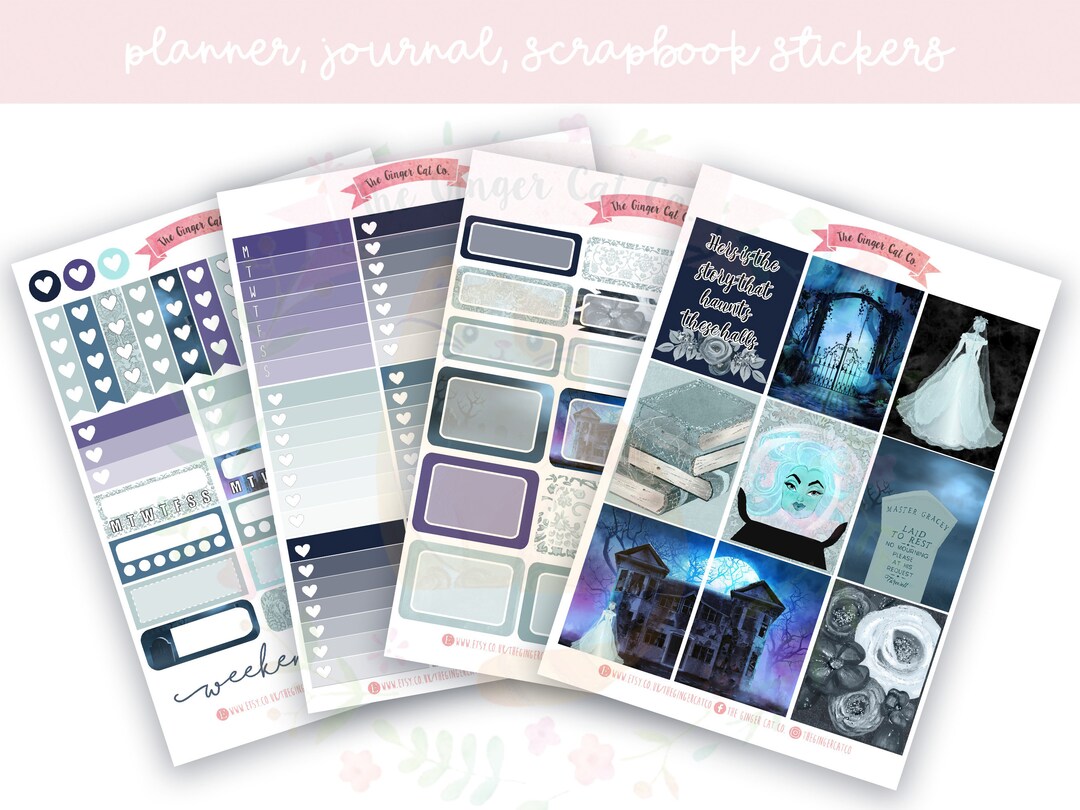 A La Carte Haunted House Planner Sticker Kit, Vertical Planner ...