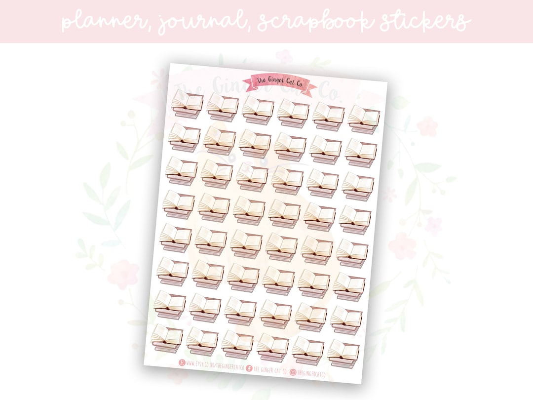 Book Stacks Planner Sticker Sheet | Decorative Stickers | Journal ...