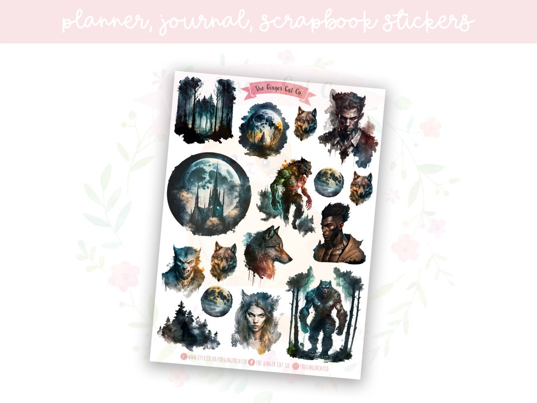 Werewolf Planner Sticker Sheet | Decorative Stickers | Journal Stickers ...