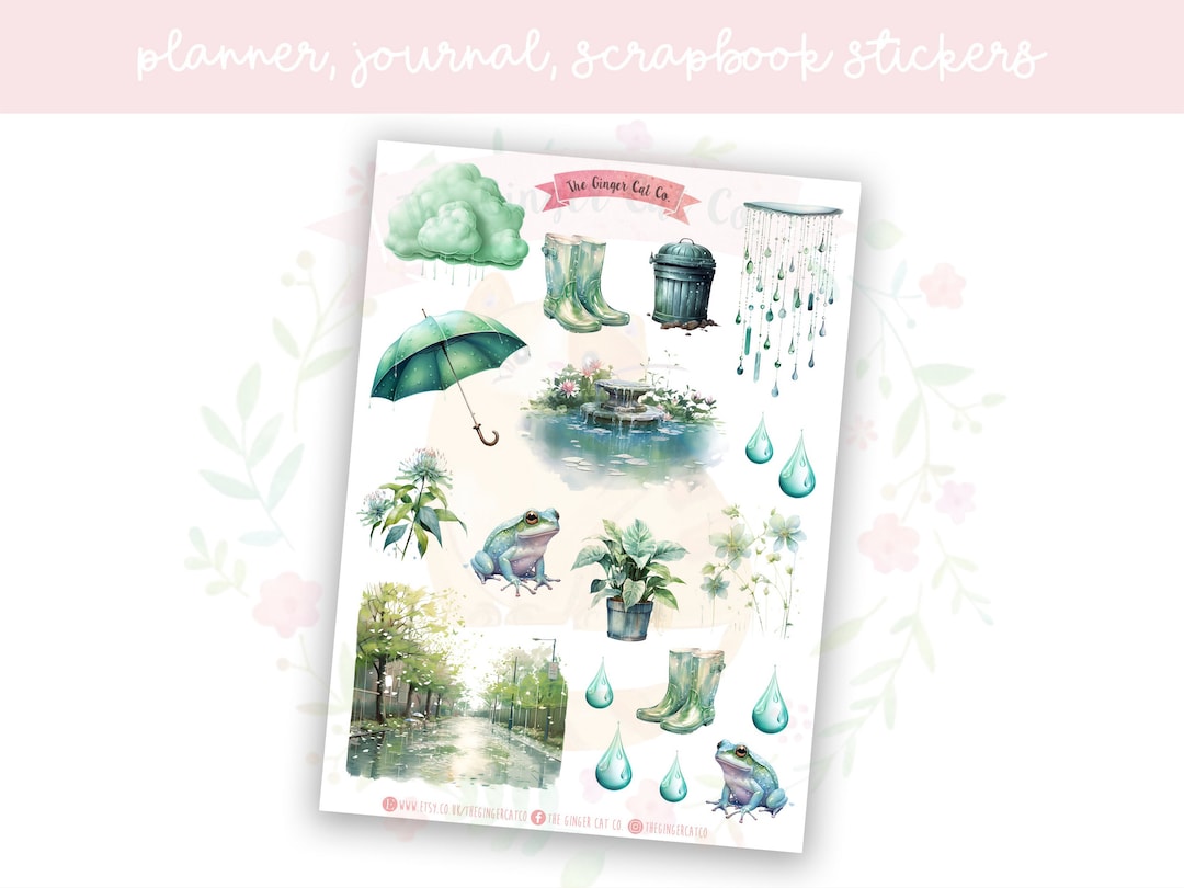 Rainy Garden Planner Sticker Sheet Set 2 | Decorative Stickers ...