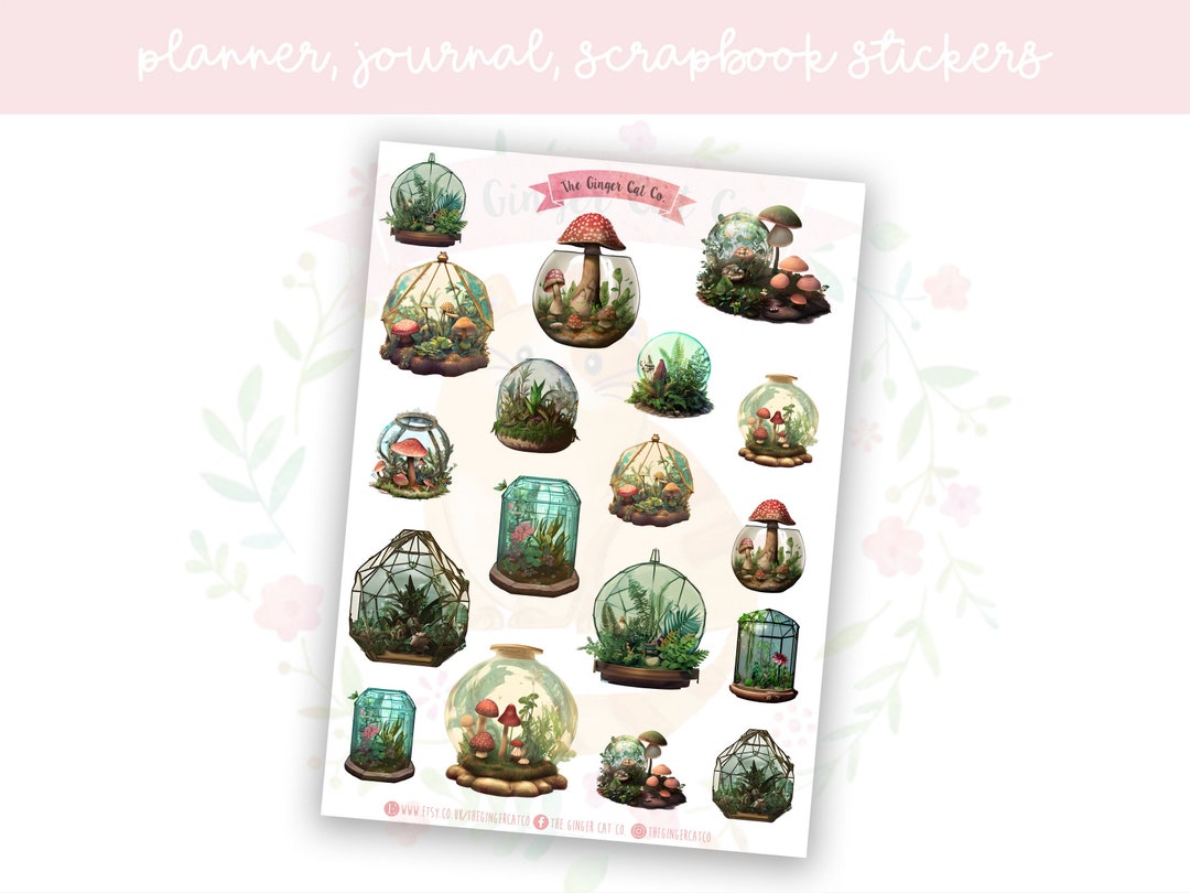 Terrarium Planner Sticker Sheet | Decorative Stickers | Journal ...