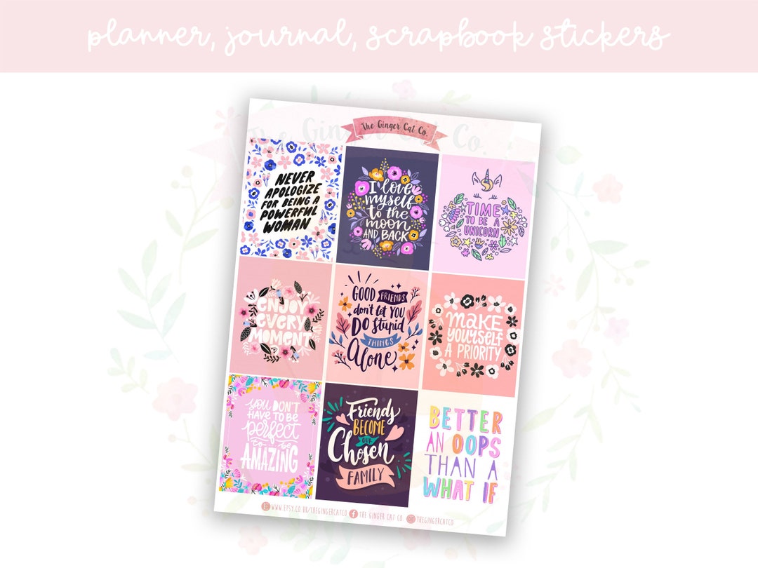 Purple & Pink Inspirational Quote Full Box Planner, Journaling ...