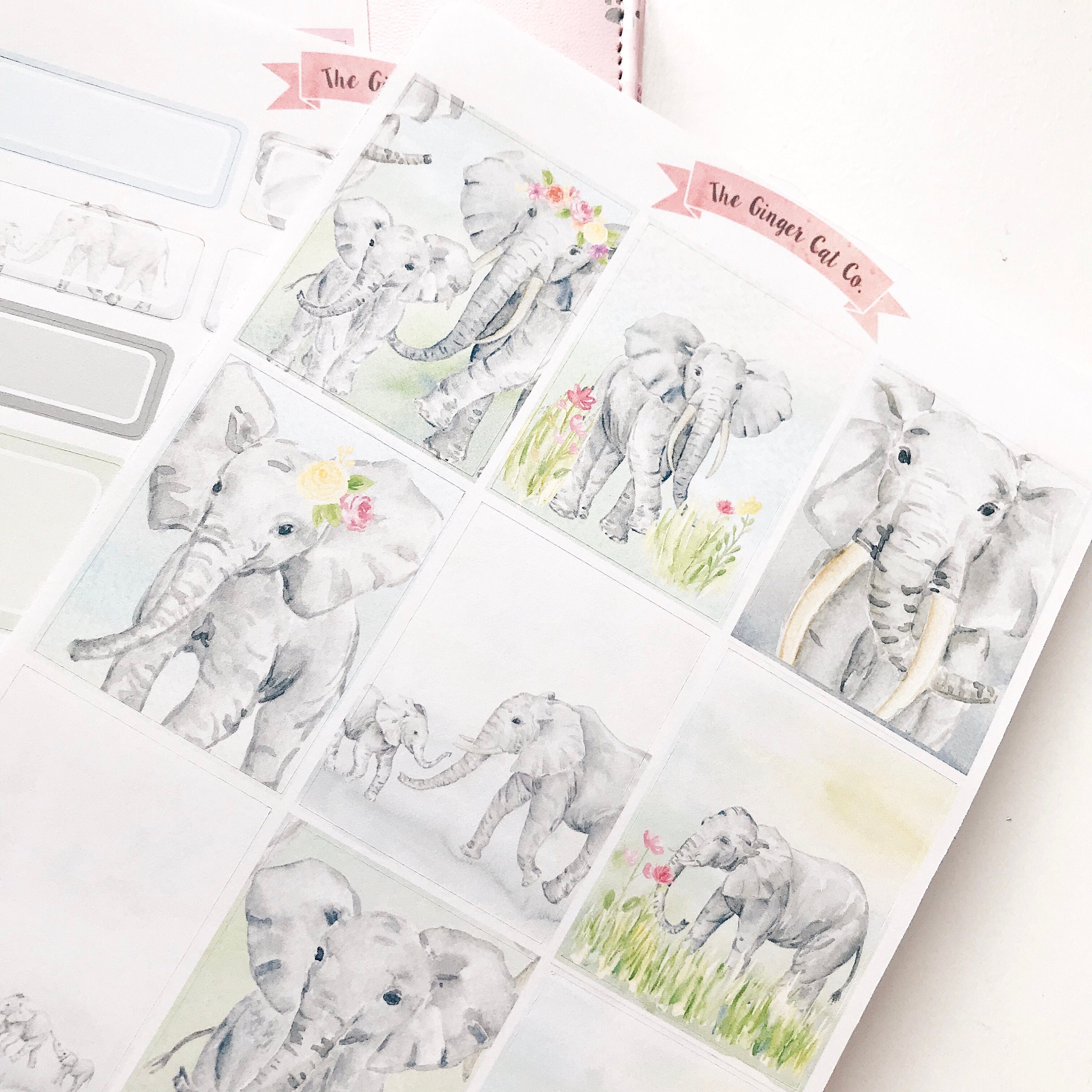 A la carte Elephant Family Vertical Planner Sticker Kit | Etsy