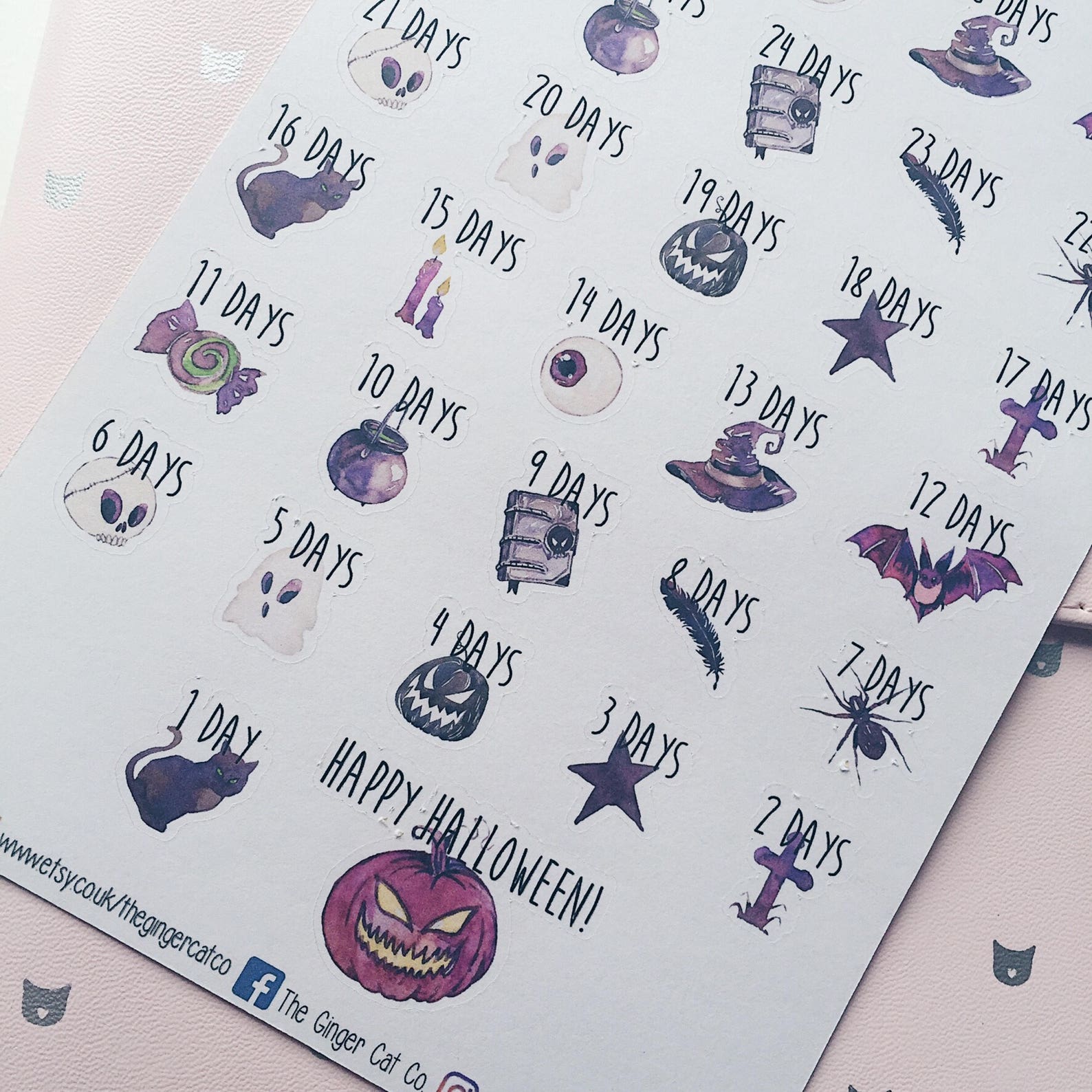 Halloween Witch Countdown Planner Journaling Scrapbook - Etsy