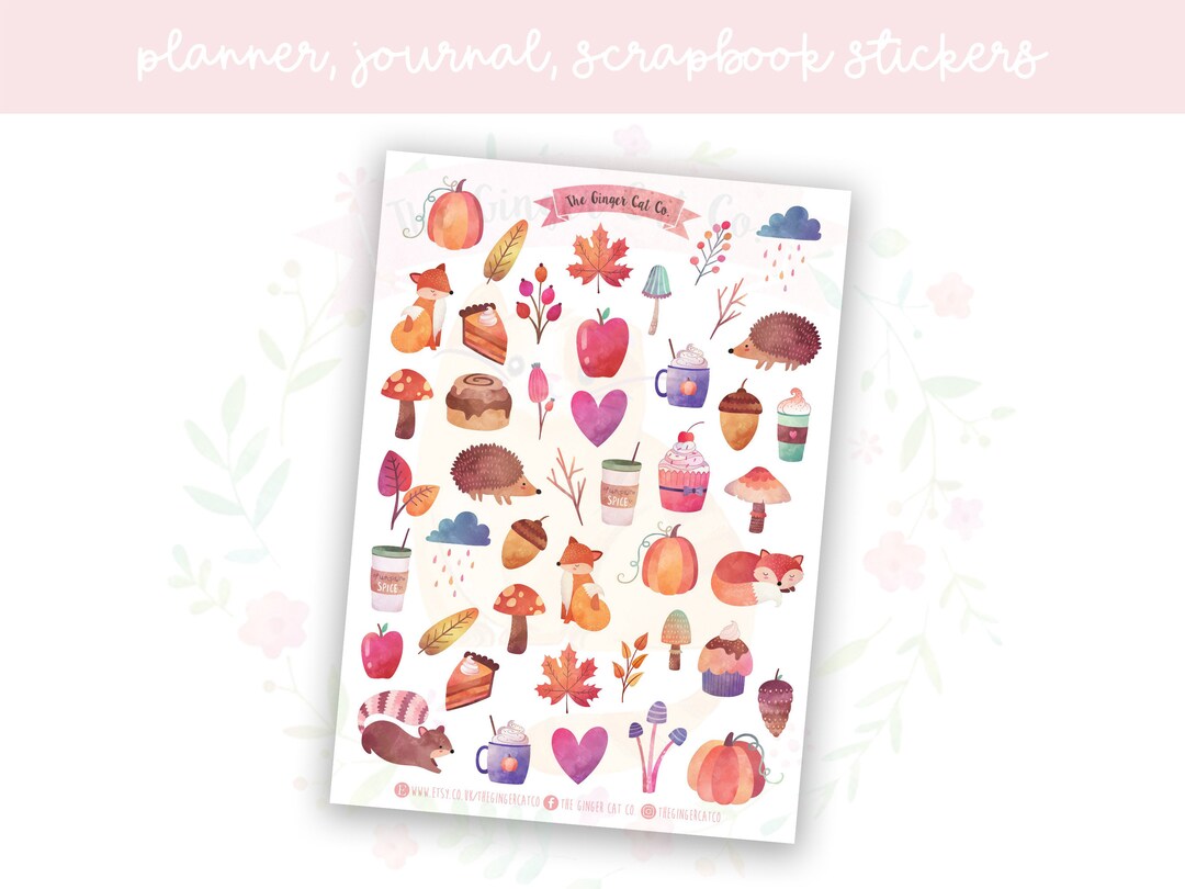 Autumn Comforts Planner Sticker Sheet | Decorative Stickers | Journal ...