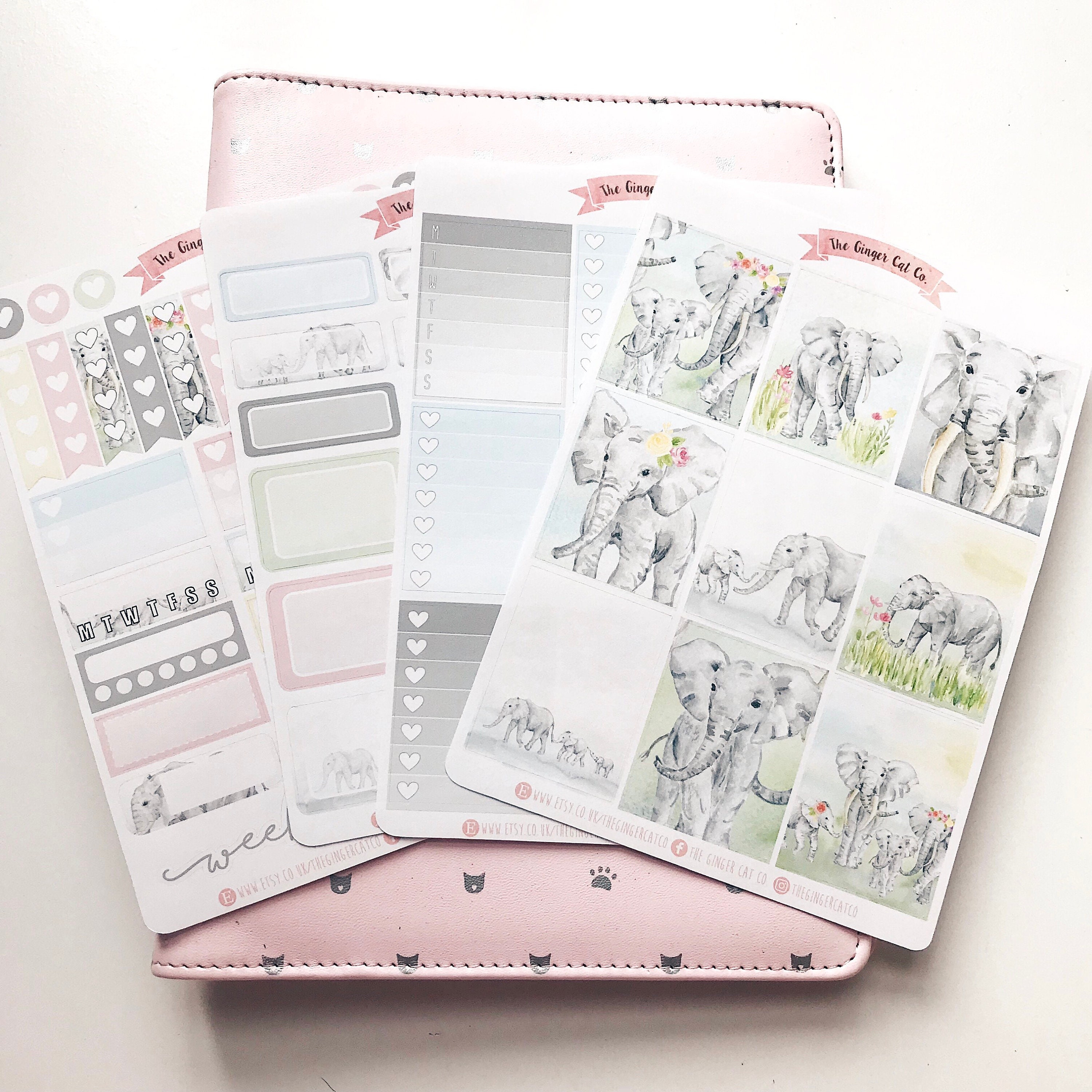 A La Carte Elephant Family Vertical Planner Journaling - Etsy UK