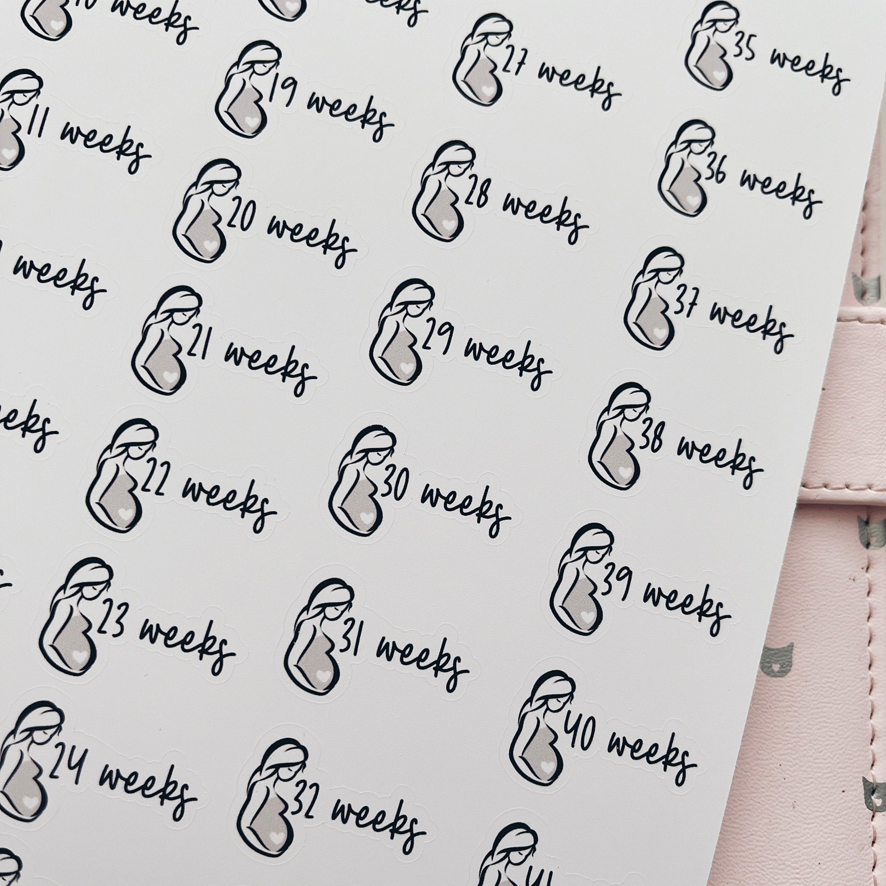 Pregnancy Weeks Baby Tracker Planner, Journaling, Scrapbook Stickers - Etsy