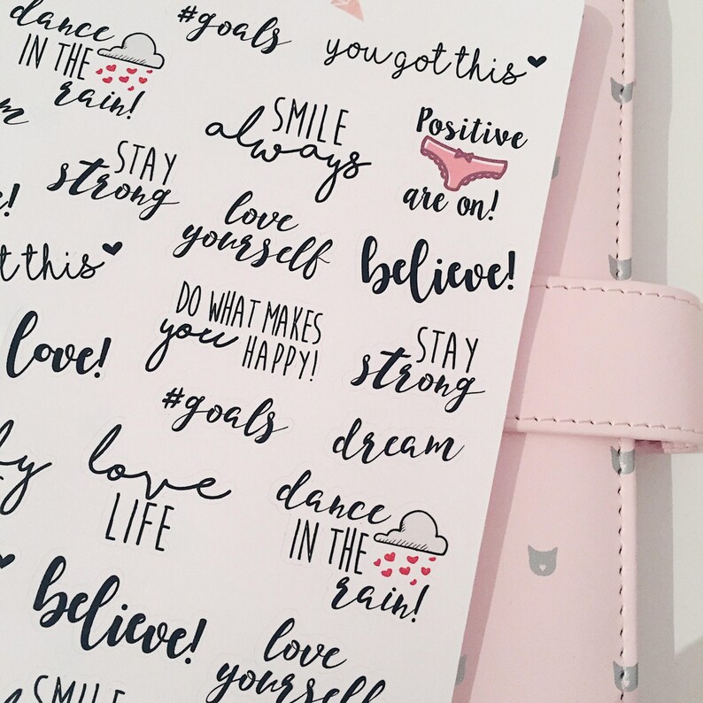 Positive Inspirational Quotes Script Planner Journaling - Etsy