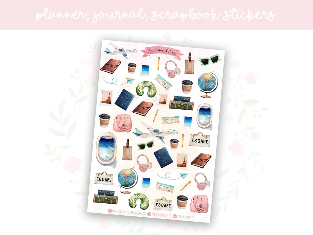 Travel Planner Sticker Sheet | Decorative Stickers | Journal Stickers ...