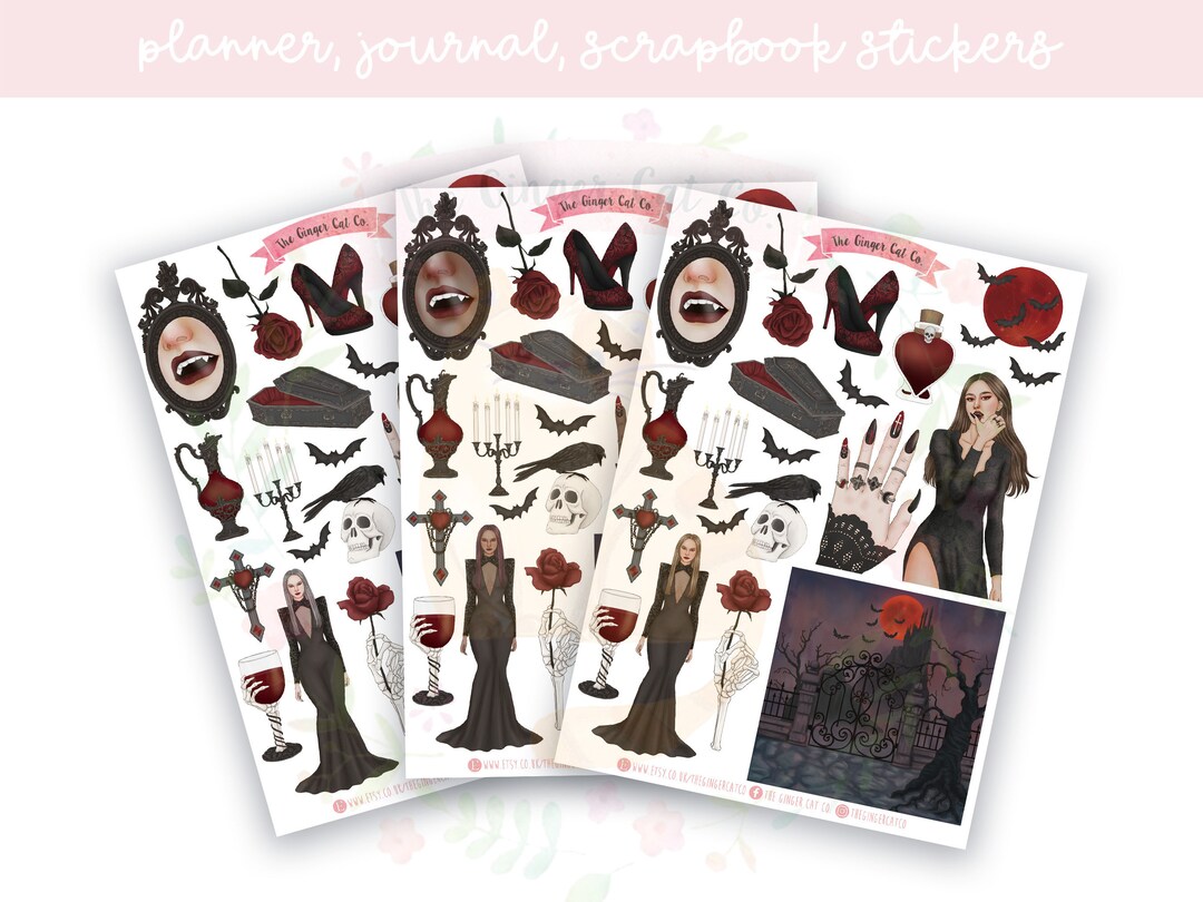 Vampire Queen Planner Sticker Sheet | Decorative Stickers | Journal ...
