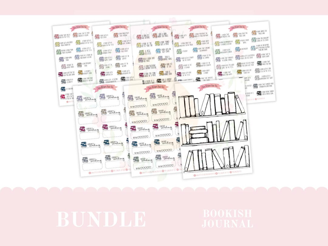 Bookish Journal Sticker Bundle - Planner Stickers, Journaling ...