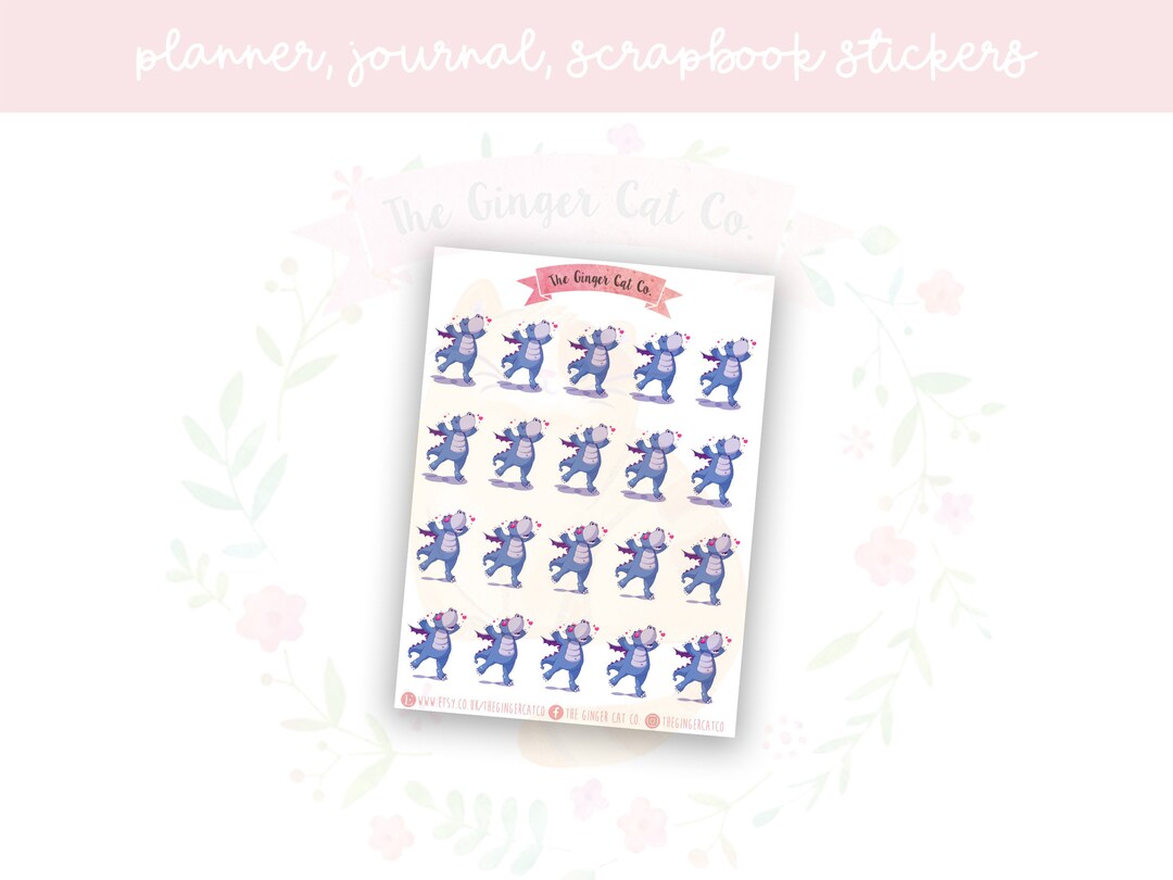 Dizzy the Dragon is in Love Planner Stickers - Etsy