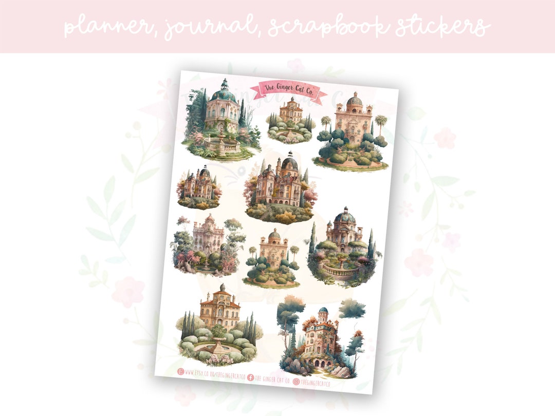 Victorian Mansions Planner Sticker Sheet | Decorative Stickers ...
