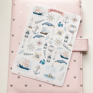 Watercolour Nautical Decorative Planner, Journaling, Scrapbook Stickers ...