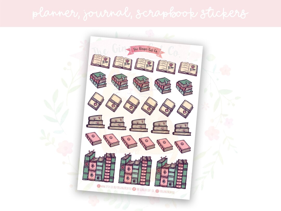 Rustic Books Planner, Journaling, Scrapbook Stickers - Etsy