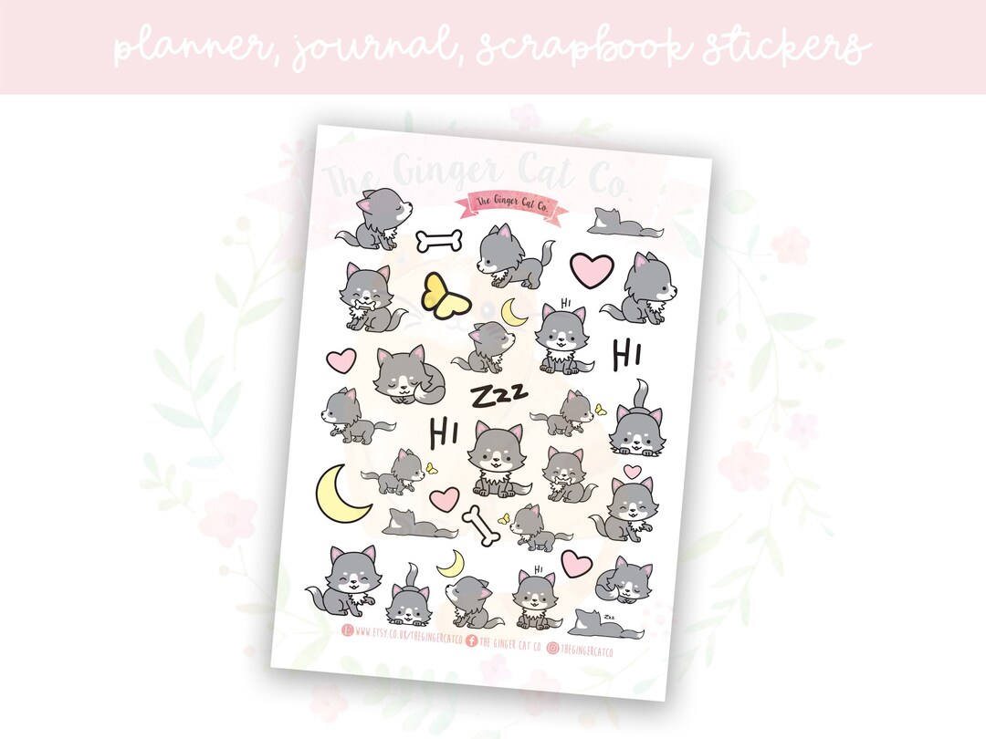 Cute Wolf Planner Sticker Sheet | Decorative Stickers | Journal ...