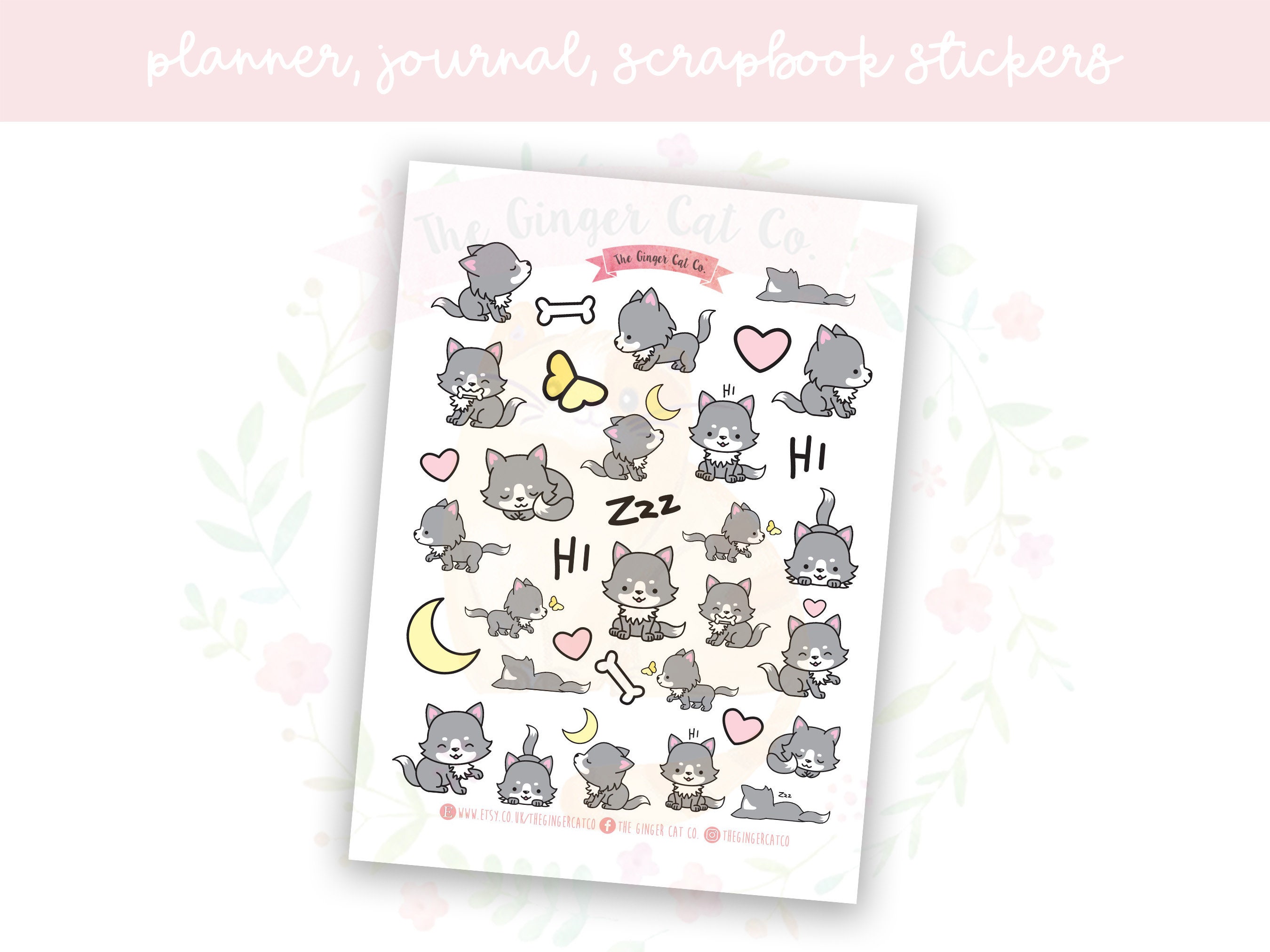 Craft Supplies & Tools Stickers planner stickers animal stickers A188 ...