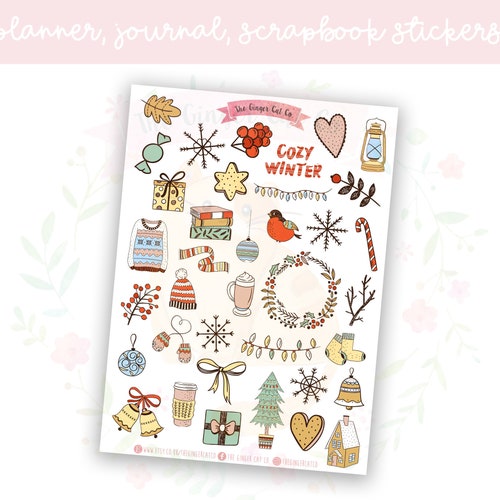 Cozy Winter Stickers Snowy Planner Stickers Winter Planner - Etsy