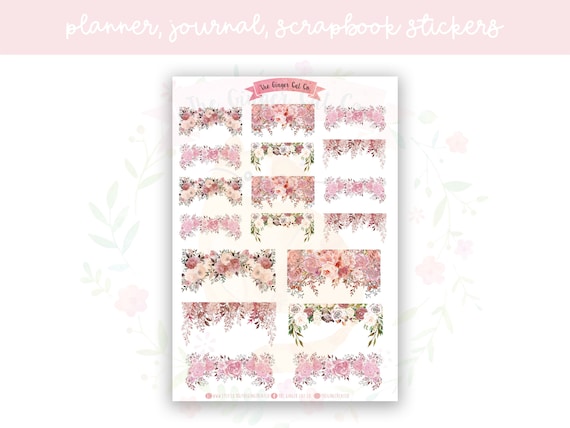 Dusty Rose Floral Headers Decorative Planner Journaling - Etsy