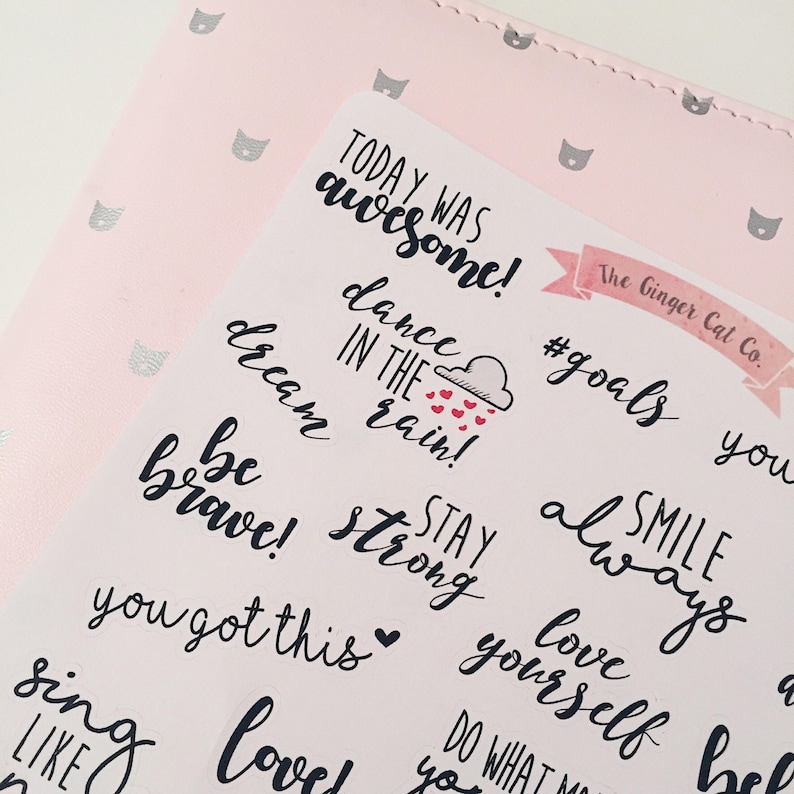 Positive Inspirational Quotes Script Planner Journaling - Etsy