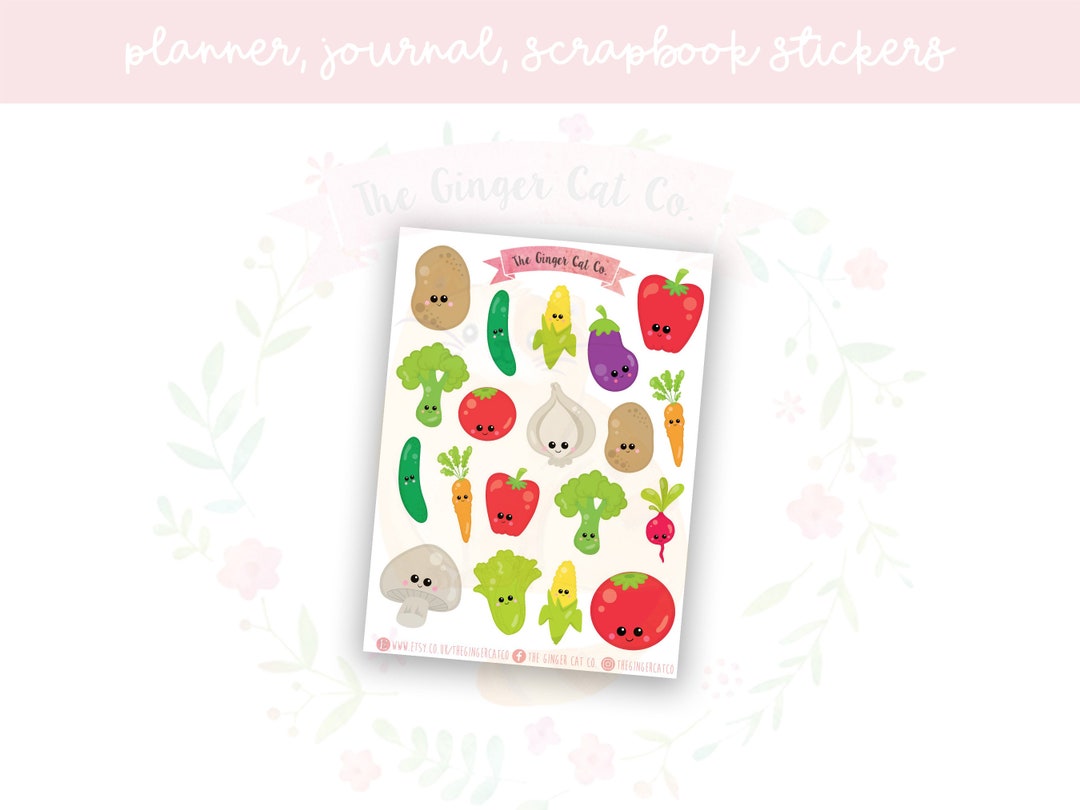 Vegetables Planner Sticker Sheet | Decorative Stickers | Journal ...