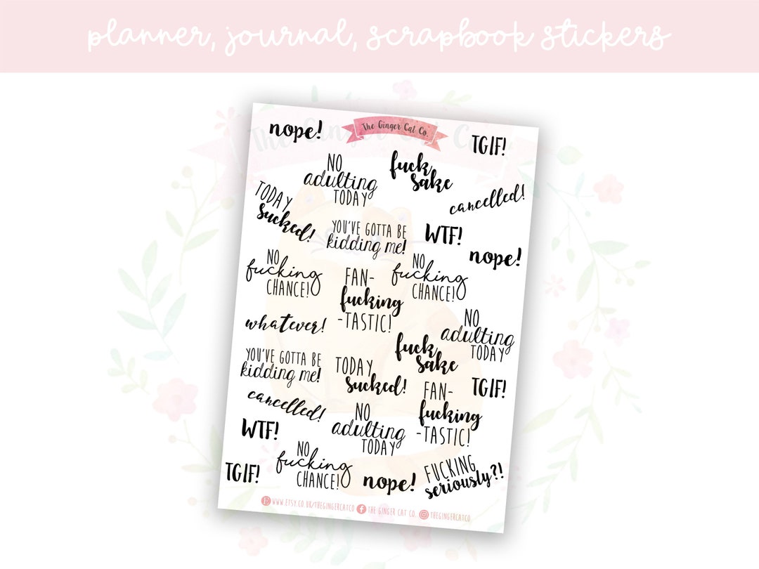 Negative/curse Words Quotes Script Planner, Journaling, Scrapbook ...
