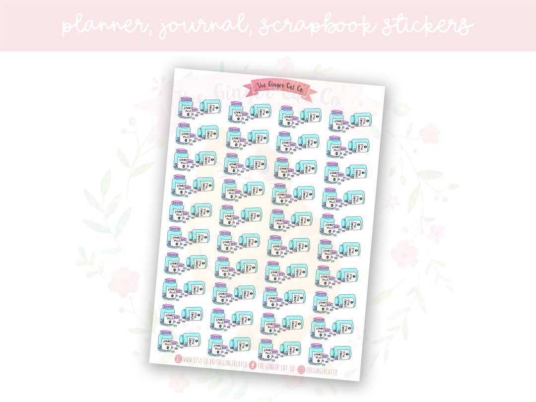 Spooky Pills Planner Sticker Sheet | Decorative Stickers | Journal ...
