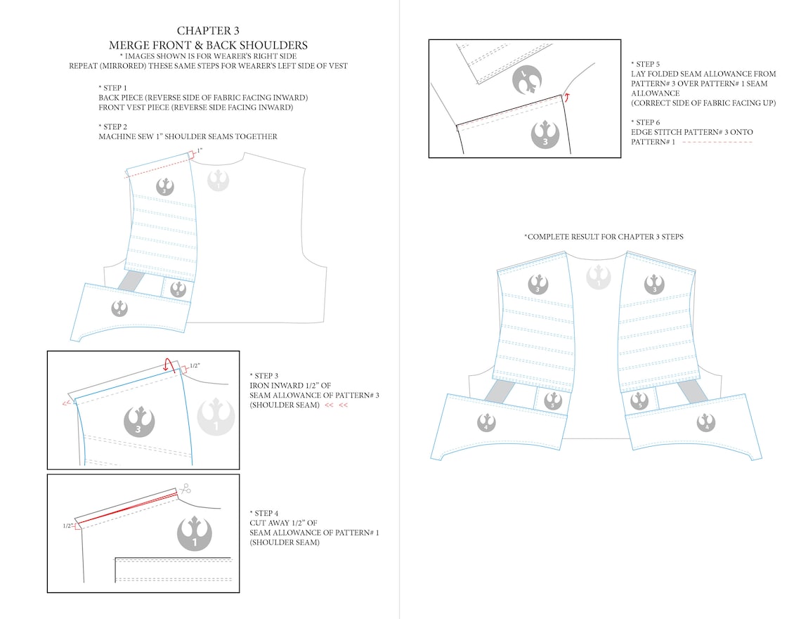 Star Wars Vest Printable Digital Sewing Pattern Manual - Etsy