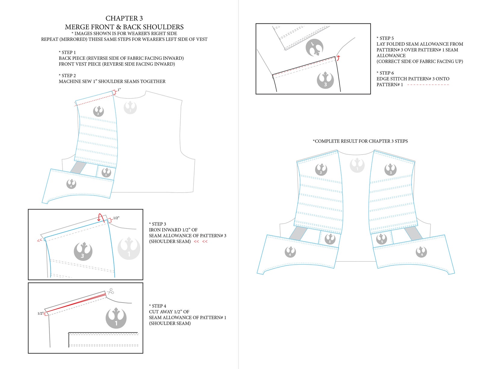 Star Wars Vest Printable Digital Sewing Pattern + Manual + Rebel Logo ...