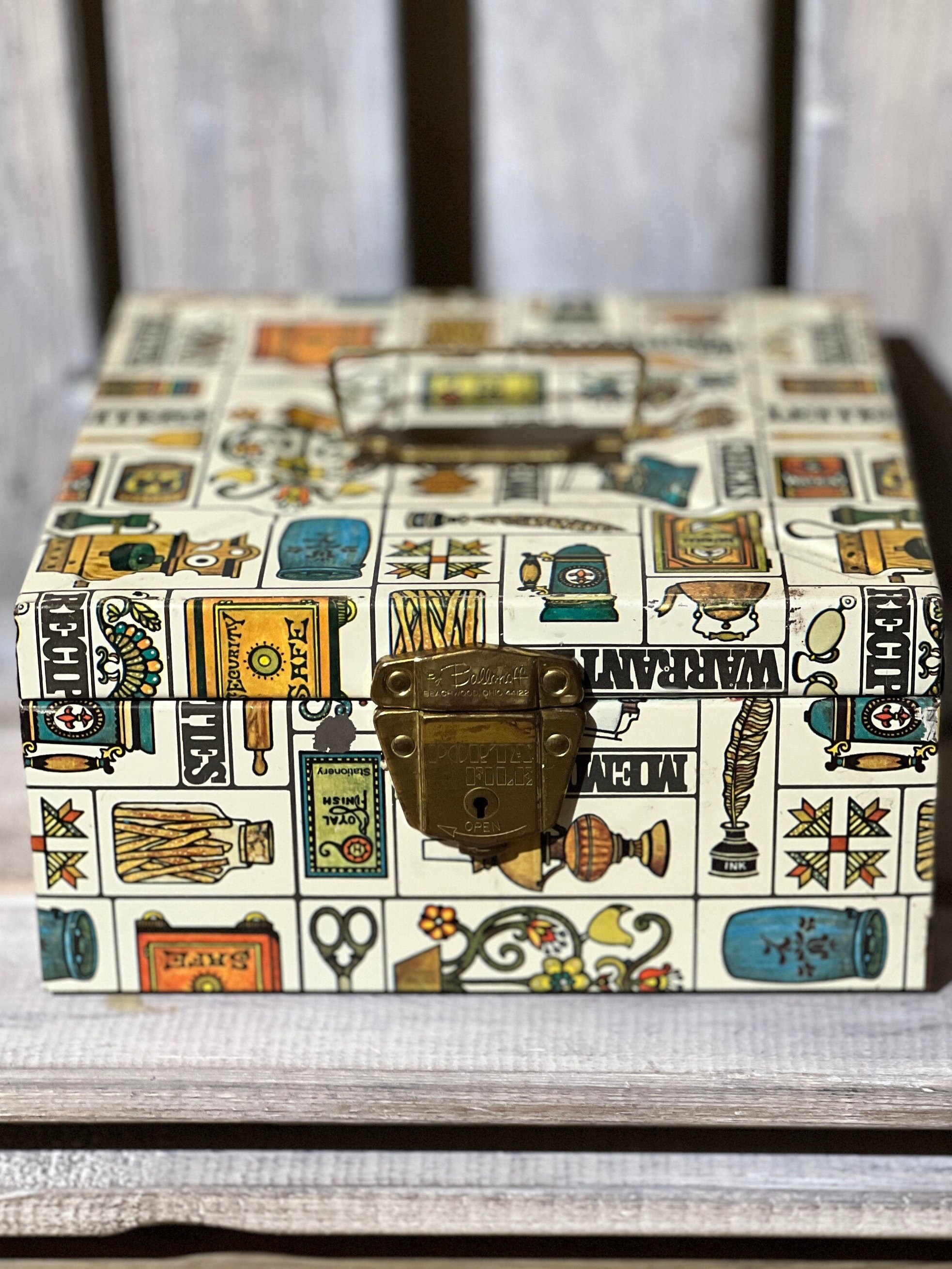 Vintage File Box With Key / Mod Retro 70s Metal File Box - Etsy